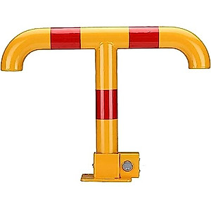 Parking Barrier Post Safety Bollard T-Shaped Heavy Duty Car Parking Space Lock Bollard Folding Lane Parking Barriers Security Posts for Private, Business, with Screws & Key (Color : Yellow, Size : 5