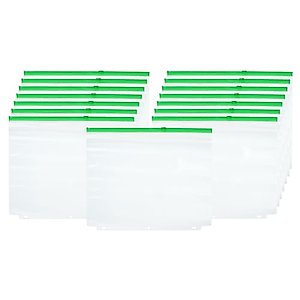 PATIKIL A4 Binder Pocket, 15 Pack PVC Letter Size Zipper 3 Holes Binder Pouch Folders Document Waterproof Filing Storage Loose Leaf Bags for 3-Ring Notebook Binder, Green
