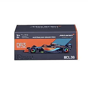 Bburago 1:43 Race McLaren Racing MCL36 (2022) w/ #4 Norris Driver