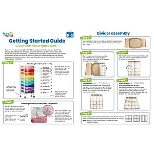hand2mind Classroom Makerspace Cart for Grade K-2, STEAM Activities, Classroom Cart, Makerspace Supplies, Elementary Classroom Materials, Craft Storage Drawers, Activity Cart, Kids Engineering
