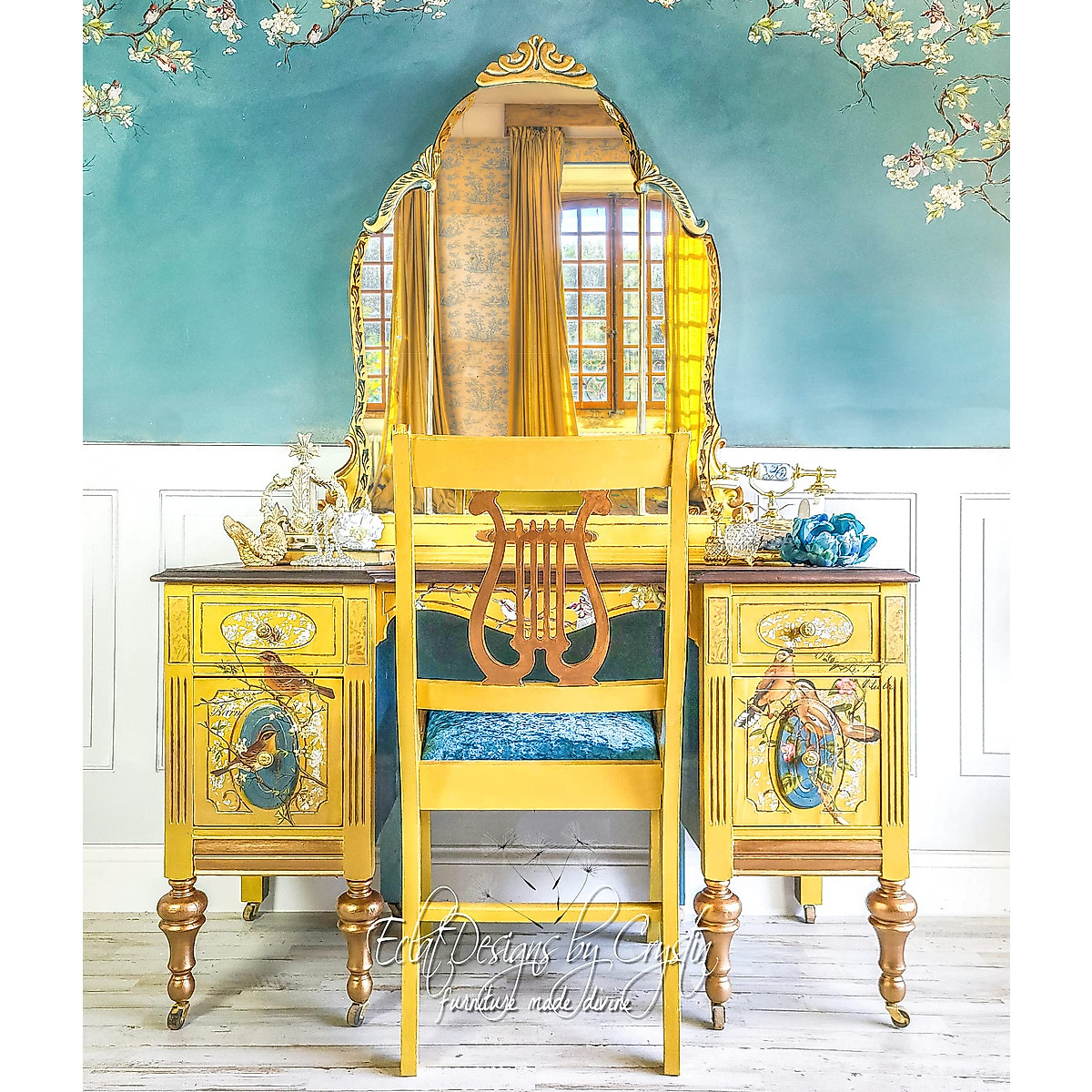 Redesign With Prima Decor Transfers® Postal Birds Total Sheet Size 24"x35",Cut Into 3 Sheets 655350647551