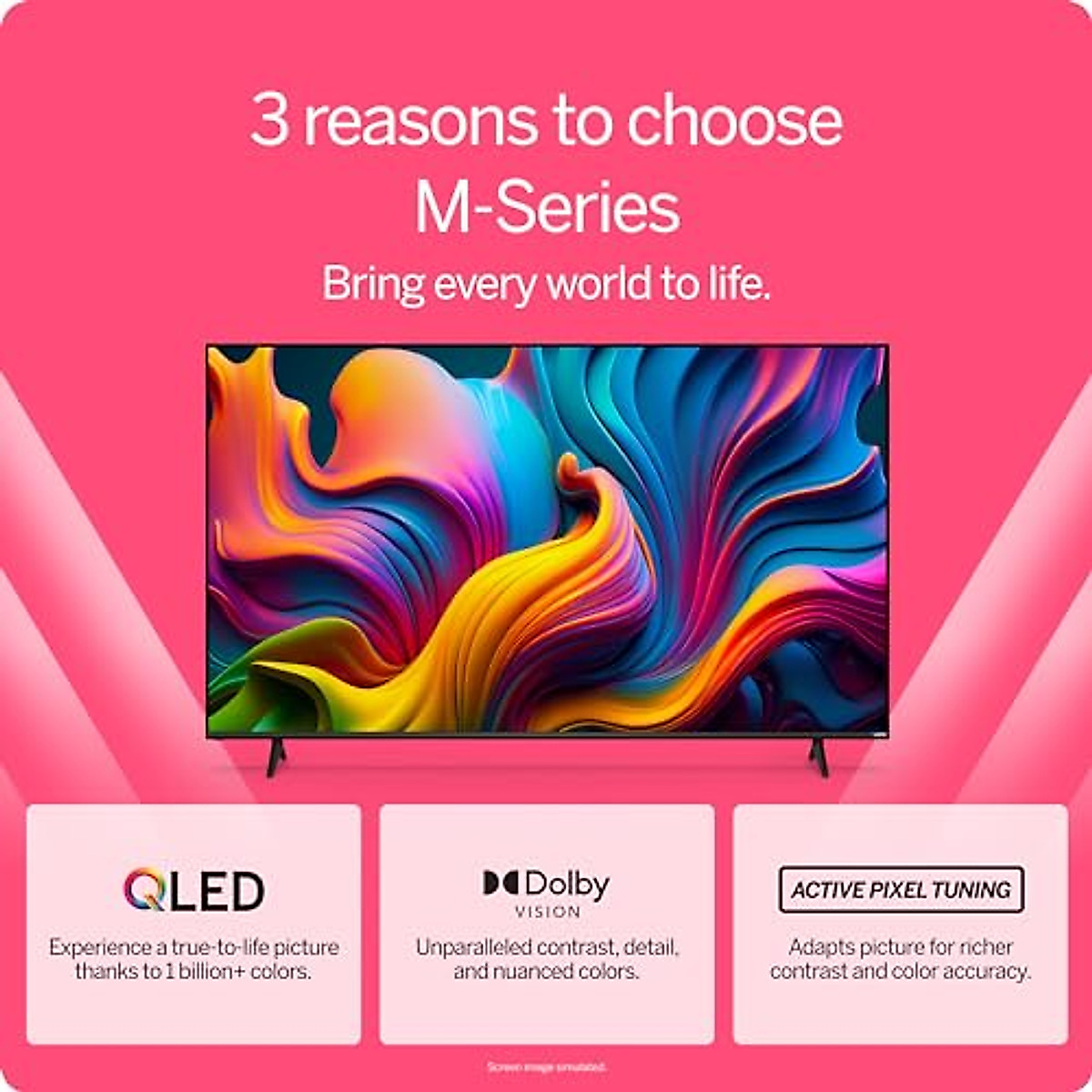 VIZIO 55-Inch M-Series 4K QLED HDR Smart TV with Voice Remote, Dolby Vision, HDR10+, Alexa Compatibility, VRR with AMD FreeSync, M55Q6-J01, 2022 Model