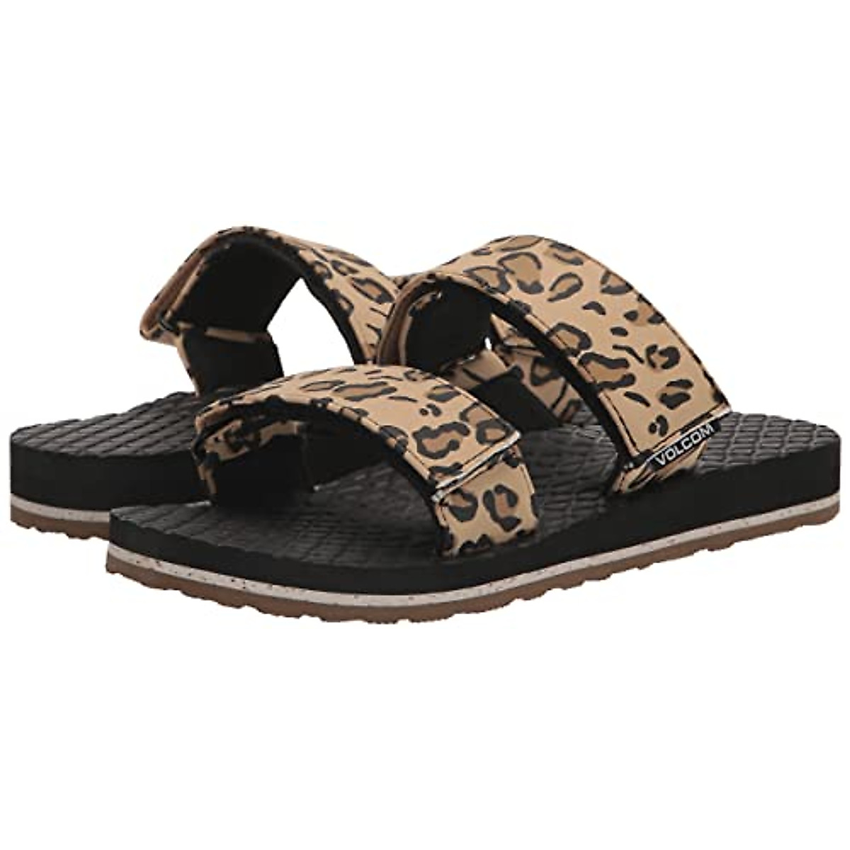 Volcom Women's ECO Recliner Slide Sandal, Leopard, 9