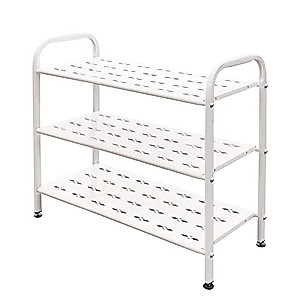 3 Tiers Metal Shoe Rack Shoe Shelf Storage Organizer, Show Storage Rack, Garage Shelving, Vertical Shoe Stand Stackable Boot, Small Free-Standing Shoe Racks for Entryway, Hallway, Living Room, Closet