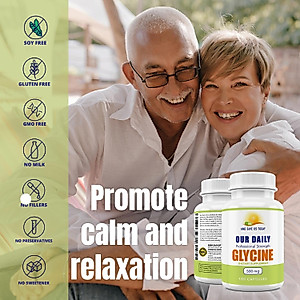 Our Daily Vites Glycine Supplement - Pure 500mg Amino Acid Supplement - 180 Capsules