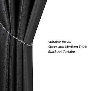 SUQ I OME 2 Pack of Crystal Beaded Curtain tiebacks Magnetic Curtain Tiebacks Holdbacks Curtain Clips Curatin Holder Blingbling Curtain Holdbacks for Drapes (40cm)