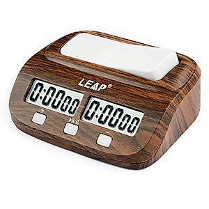 LEAP Chess Clock Digital Chess Timer Professional for Board Games Timer with Alarm Function (Official Store) Wood Appearance