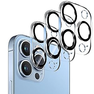 【3 Pack】Dengduoduo Tempered Glass Camera Lens Protector for iPhone 13 Pro 6.1" & iPhone 13 Pro Max 6.7", Ultra HD, 9H Hardness, Anti-Scratch, Case Friendly, Easy to Install [No Affect on Night Shots]