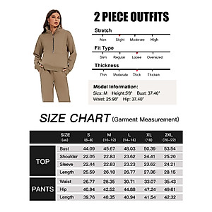 COZYPOIN Women Fleece 2 Piece Outfit Half Zip Sweatshirt and Joggers Sweatpants Y2K Set Tracksuit(Black-M)