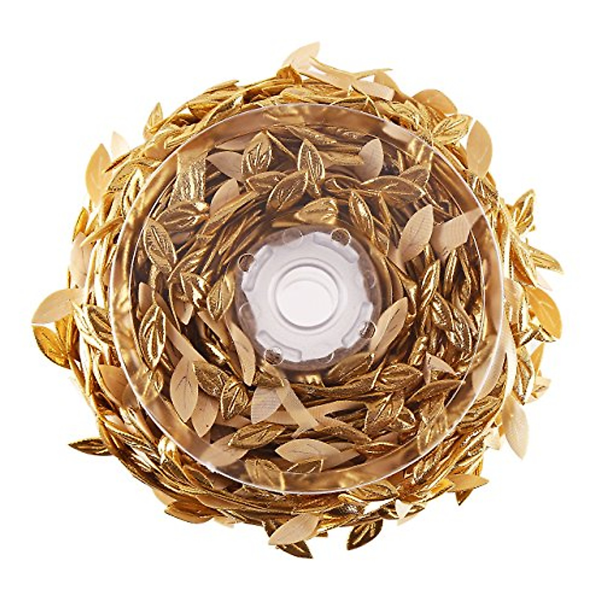 DECORA 36 Yards Artificial Gold Leaf Ribbon Trim for Wreath Making and Christmas Gift Wrapping Wedding Decoration