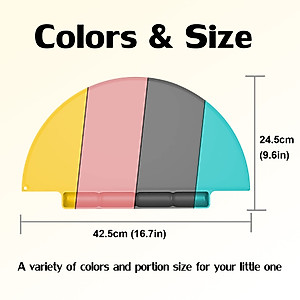 Silicone Toddler Placemats, Food Catching Baby Placemats for Kids Toddler Children Reusable Baby Food Mats for Restaurant, 2Pack,Baby Blue/Pink