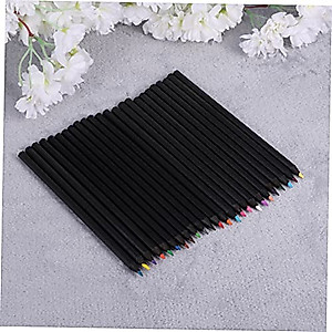 Tofficu Black Pencils 1 Set 24 Black Outfit Black Colored Pencils Artist Colored Pencils Coloring Pencils with Case 24 Color Pencils Paper Tube Bamboo Black Natural s Black Suits