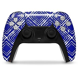 WraptorSkinz Skin Wrap compatible with Sony PS5 DualSense Controller Wavey Royal Blue (CONTROLLER NOT INCLUDED)