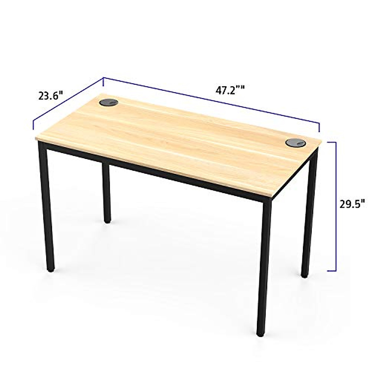 It's_Organized Industrial Computer Writing Desk, 47 Inch Office Study Desk for Laptops, Table for Office Study Living Room, Easy to Assemble,Sturdy Black Metal Frame, Wood Grain