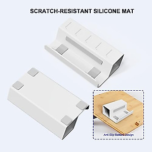 JOYTORN Stand Base Holder for ASUS Rog Ally/Steam Deck,Frosted Aluminum Alloy Playstand with SD Card Slots,Anti-Slip Silicone Pad-White