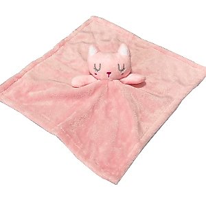 FOMAISELF 1 PC Pink Cat Baby Plush Animal Security Blanket for Baby, Kids Soft Blanket Stuffed Animal, Lovely Animal Blanket for Boys and Girls Gift (11.8x11.8)