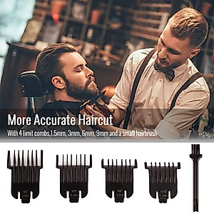 Guide Comb 1.5/3/6/9 MM for Andis SlimLine Pro Li D7 D8, 4-comb Set, Professional Hair Clipper Guards for SlimLine Pro Li D7 D8