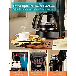 Gevi 5 Cups Small Coffee Maker, Compact Coffee Machine with Reusable Filter, Warming Plate and Coffee Pot for Home and Office