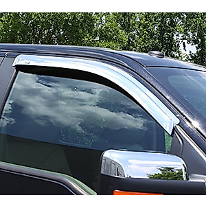 Auto Ventshade [AVS] Ventvisor / Rain Guards | Outside Mount, Chrome, 2 pc | 682741 | Fits 2004 - 2014 Ford F-150 SuperCab/Standard/SuperCrew/SVT Raptor SuperCrew