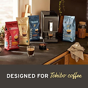 Tchibo Single Serve Coffee Maker - Automatic Espresso Coffee Machine - Built-in Grinder, No Coffee Pods Needed - Comes with 2 x 17.6 Ounce Bags of Whole Beans