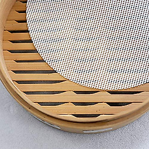 LadayPoa 10Pcs 12 inch Reusable Round Silicone Steamer Liners Non-stick Silicone Steamer Mesh Mat Pad Dim Sum Mesh for Home Kitchen or Restaurant