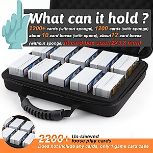 1200-2200 Card Game Case for Cards Against Humanity Game,Collectible Trading Card Storage Holder Compatible for Pokemon Cards, Sports Card and Baseball Cards,Playing Card Travel Carrying Case Fit All