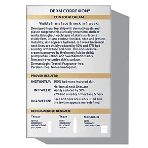 RoC Derm Correxion Neck Cream with Hyaluronic Acid and Advanced Retinol to visibly Tighten & Lift Horizontal Neck Lines, Facial Moisturiser to Contour Face, Neck and Jawline, 1.7oz