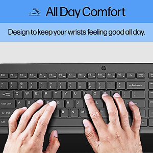 HP 150 Wired Keyboard with Numeric Keypad - Silent-Touch Chiclet Keyboard - Ergonomic, Comfortable - USB Plug-and-Connectivity, LED Indicators (664R5AA, Black)