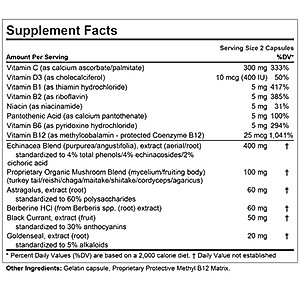 Andrew Lessman Immune Factors 180 Capsules – Echinacea, Goldenseal, Vitamin C, Astragalus, Berberine, Mushroom Blend, Black Currant. Supports and Promotes Immune System and Natural Defenses