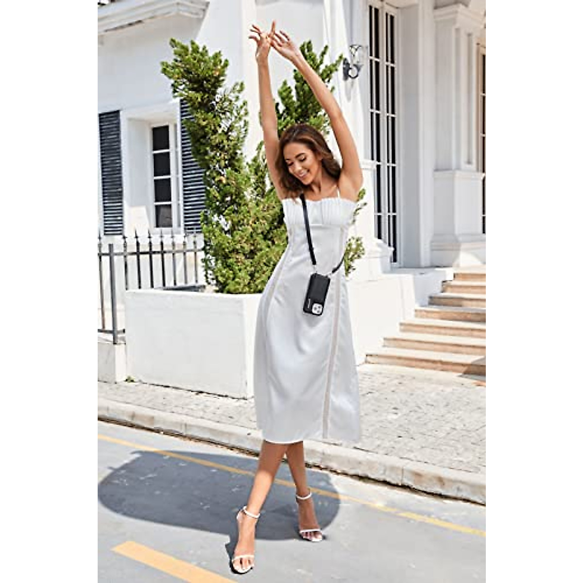 ZVE iPhone 12 Pro/iPhone 12 Zipper Wallet Case, Crossbody Phone Case with RFID Blocking Credit Card Holder Wrist Strap Purse Cover Gift for Women for iPhone 12 Pro/iPhone 12（6.1 inch）-Black