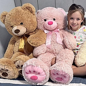 MorisMos Giant Teddy Bear Stuffed Animal, Big Teddy Bear Life Size, 36in Large Teddy Bear Cuddly Soft for Baby Shower, Boys, Girls