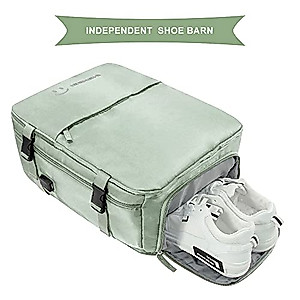 ISENSHI Travel Backpack for Men Women, Waterproof Carry On Backpack, Hiking Backpack Outdoor Sports Casual Daypack School Bag(Light Green)