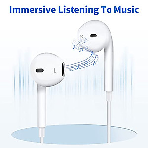 XNMOA Type C Wired Earbuds Headphones with Microphone,USB C Earphones with Volume Control&Support Call,Compatible with Samsung Galaxy S23 Ultra, S23+, iPad Pro MacBook,Most USB C Devices,White