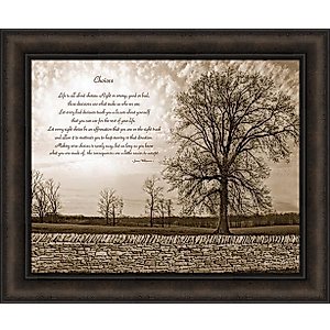 Home Cabin Décor Choices by Susie Boyer 20x24 Tree Rocks Sepia James Williamson Quote Inspirational Motivational Framed Art Print Picture