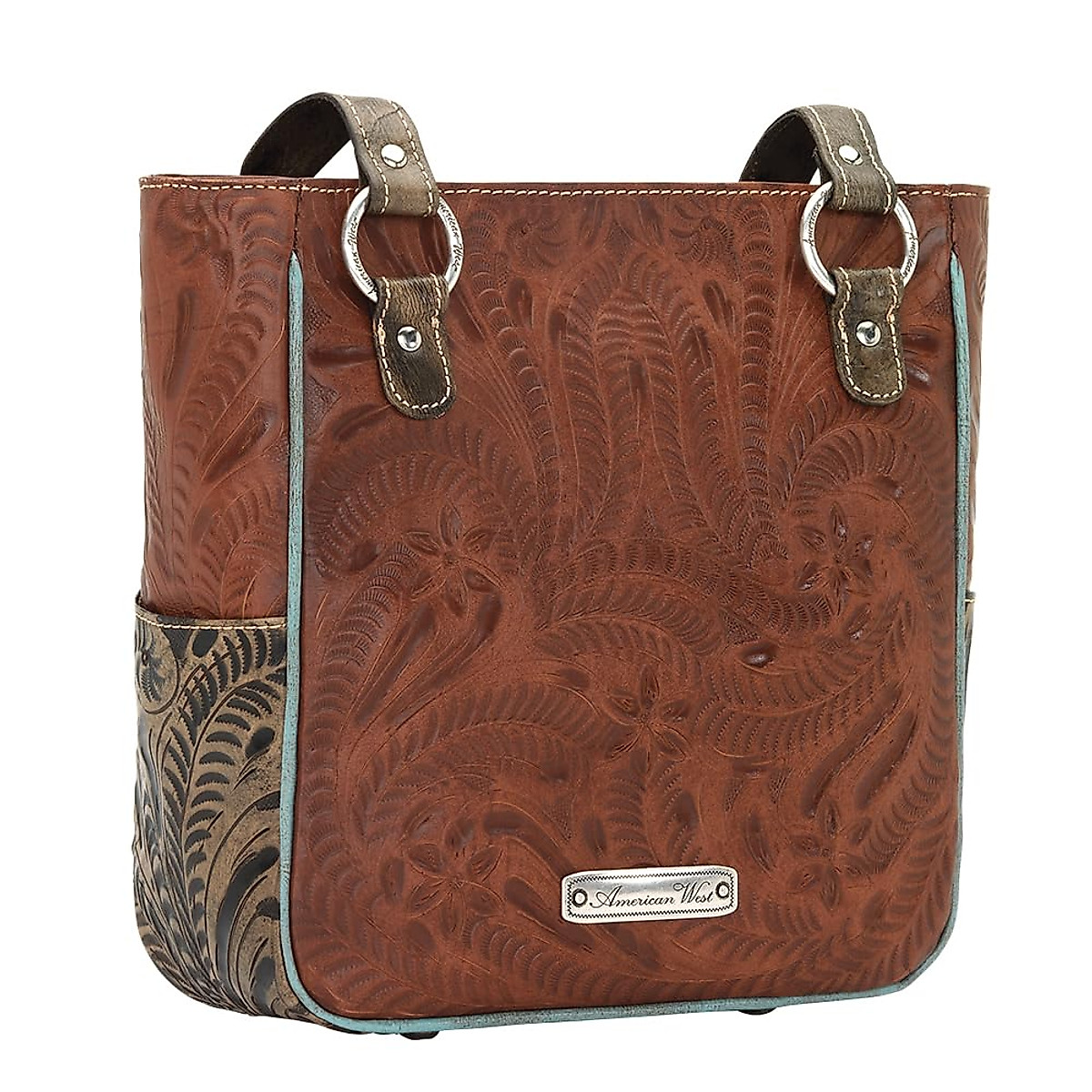 American West Desert Wildflower Zip Top Tote with Pockets
