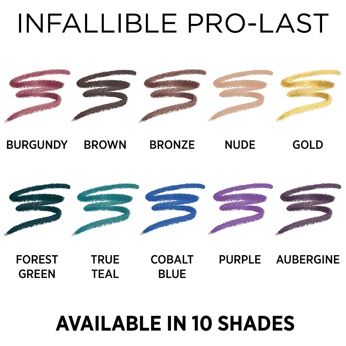 L’Oréal Paris Makeup Infallible Pro-Last Pencil Eyeliner, Waterproof and Smudge-Resistant, Glides on Easily to Create any Look, Aubergine, 0.042 oz.