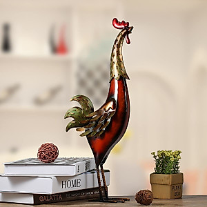 Metal Sculpture Multicolor Iron Rooster Home Furnishing Crafts