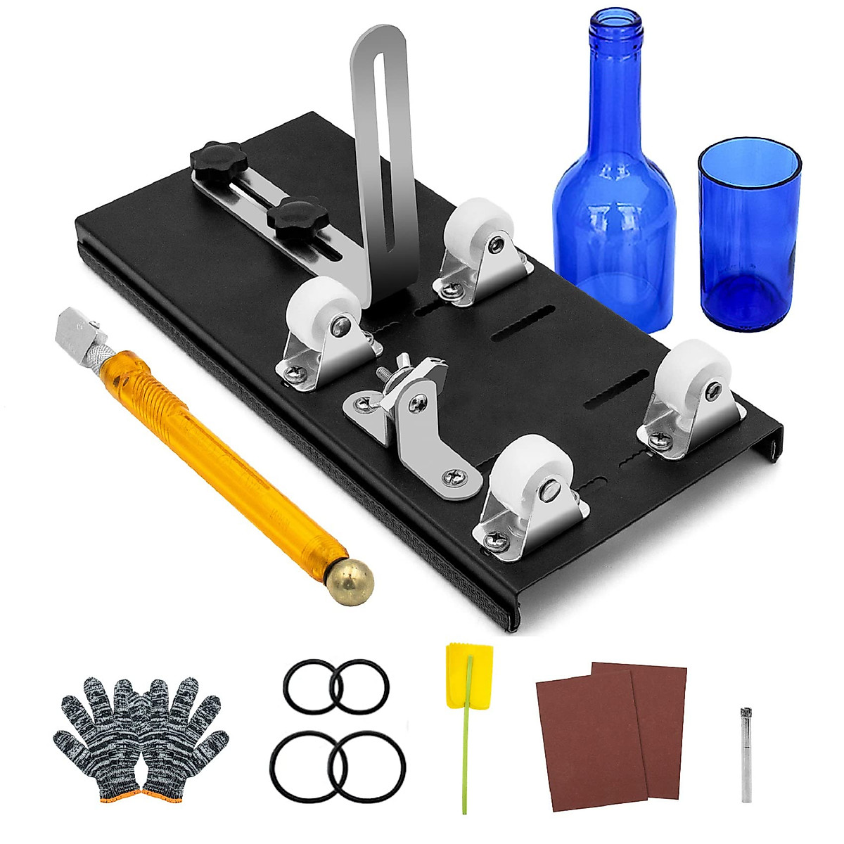 Glass Bottle Cutter, DIY Glass Cutter for Bottles, DIY Machine for Cutting Round Oval Bottles,Beer & Wine Bottle Cutter Tool with Accessories, Bottle Cutter for Beer, Whiskey, Liquor, Champagne