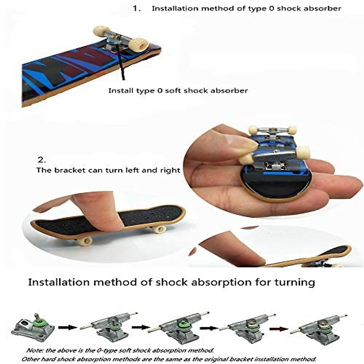 Nuoyi DIY Fingerboard Toy with Nuts Trucks Tool Kit Basic Bearing Wheels Obstacles All Packaged in Plastic Box