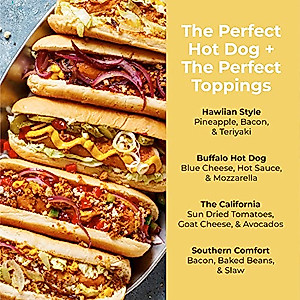 Nostalgia 2 Slot Hot Dog and Bun Toaster with Mini Tongs, Retro Hot Dog Toaster, Hot Dog Cooker that Works with Chicken, Turkey, Veggie Links, Sausages and Brats, Metallic Red