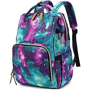 Galaxy Prints Mommy Diaper Bag Backpack Large Capacity Maternity Baby Nappy Changing Bags with USB Charger