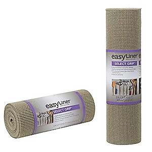 Duck 281874/1100731 Select Grip EasyLiner Non-Adhesive Shelf Liner, 20" x24' and 12" x20', 2 Rolls Total, Brownstone