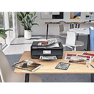 Canon All-in-One Printer Copier Scanner Fax Auto Document Feeder Photo and Document Printing Airprint (R) and Android Printing + Bonus Set of Ink and Printer Cable