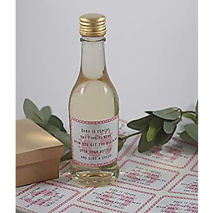 Mini Wine Bottle Stickers - Baby is Coming Labels for Baby Shower (Set of 22) (Pink)