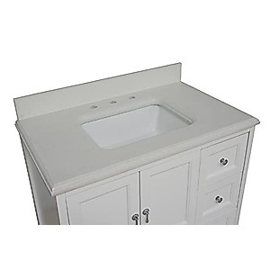 Madison 36-inch Bathroom Vanity (Quartz/White): Includes White Cabinet with Stunning Quartz Countertop and White Ceramic Sink
