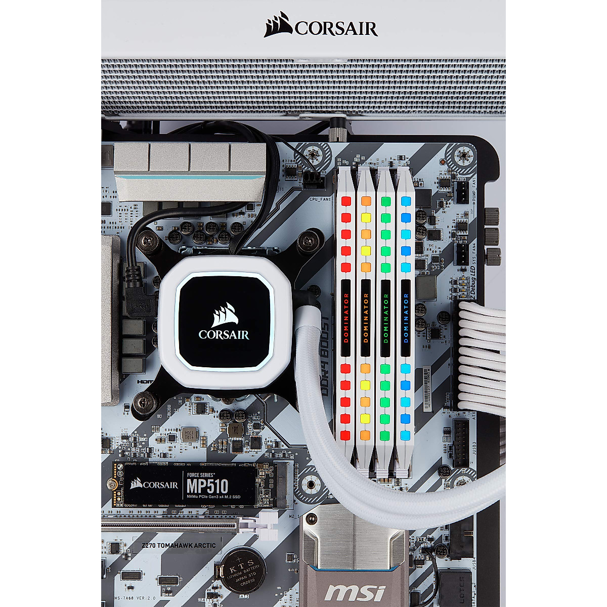 Corsair Dominator Platinum RGB DDR4 16GB (2x8GB) 3600MHz C18 Desktop Memory (12 Ultra-Bright CAPELLIX RGB LEDs, Patented DHX Cooling, Wide Compatibility, Intel XMP 2.0) White