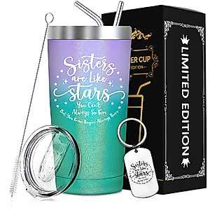 SpenMeta Sisters Gifts from Sister - Unique Gifts for Sister, Funny Sister Birthday Gifts from Sister, Little Sister, Big Sister Present Ideas Christmas Graduation Gift - Cup Tumbler