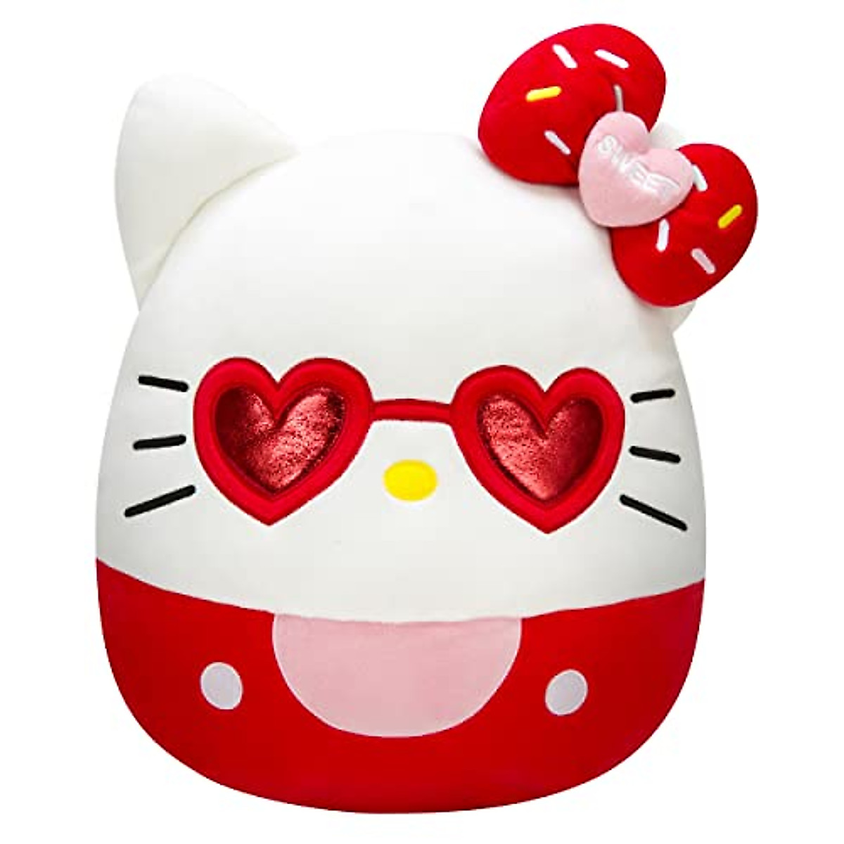 Squishmallows Hello Kitty with Red Glasses 14-Inch Plush - Sanrio Ultrasoft Stuffed Animal Large Plush Toy, Official Kellytoy Plush