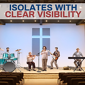 PENNZONI Drum Shield 4ft w/Chrome Hinges, Comes w/ 3 Drum Panels, & 4 Chrome Hinges, Premium Clear Acrylic Panels, Drum Screen