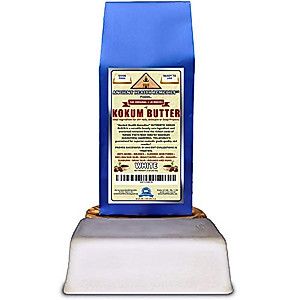 ANCIENT HEALTH REMEDIES Cosmetic Grade, PURE KOKUM BUTTER JAR/BLOCK. Bulk, Odor Free Alternative to Raw, Soft Butters. Ideal Hard Base for DIY Balms, Creams, Candle and Hand Creams (INDIA) (16ozBar)